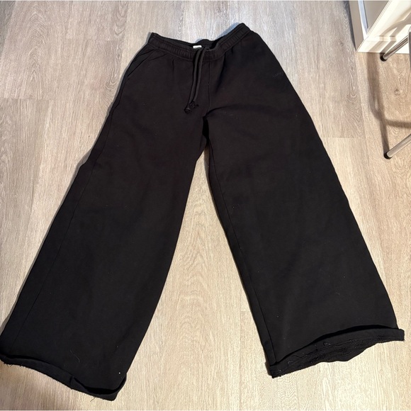 Garage | Pants & Jumpsuits | Black Wideleg Garage Sweat Pants | Poshmark